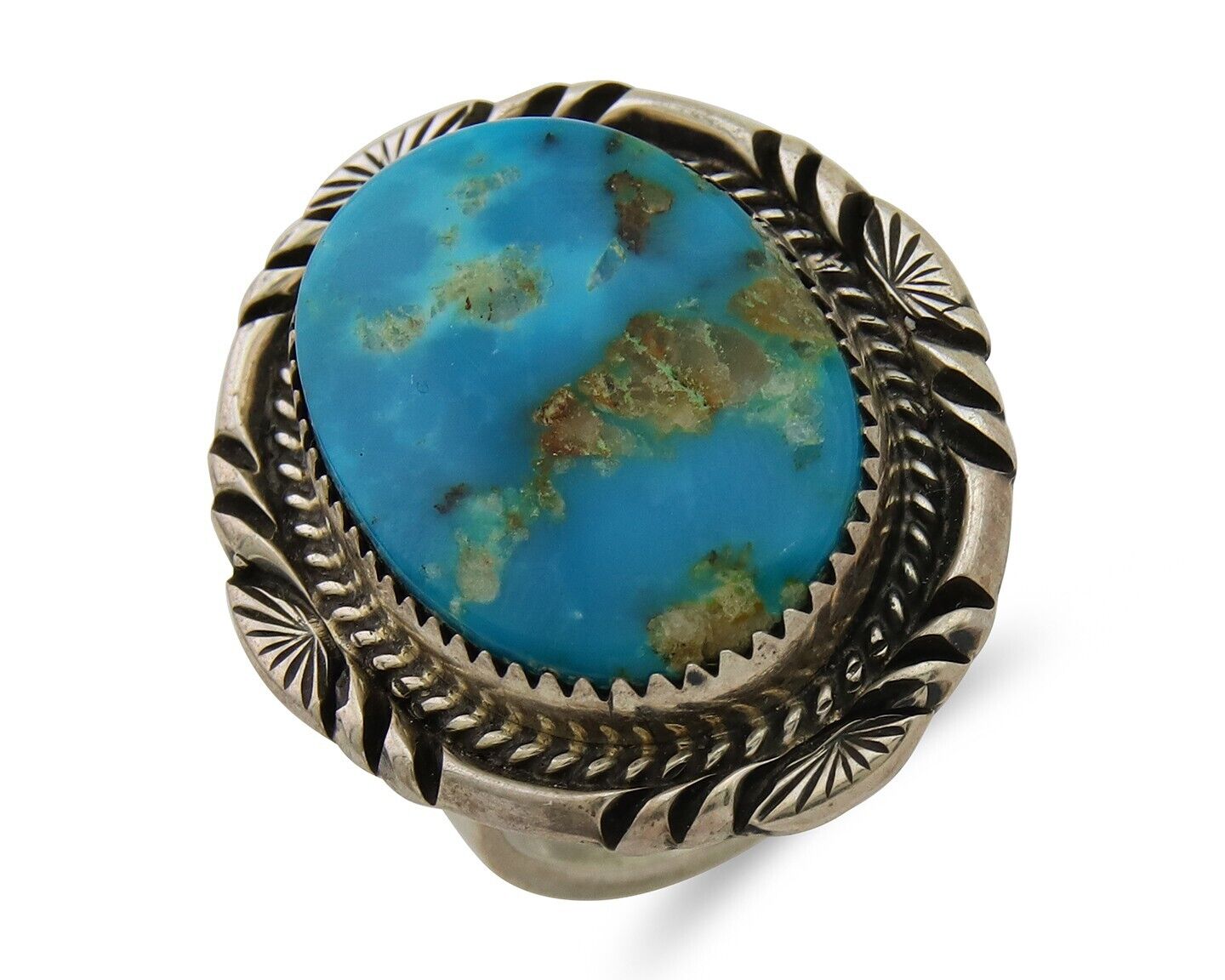 Navajo Ring 925 Sterling Silver Turquoise Signed Mike Begay C.80's ...